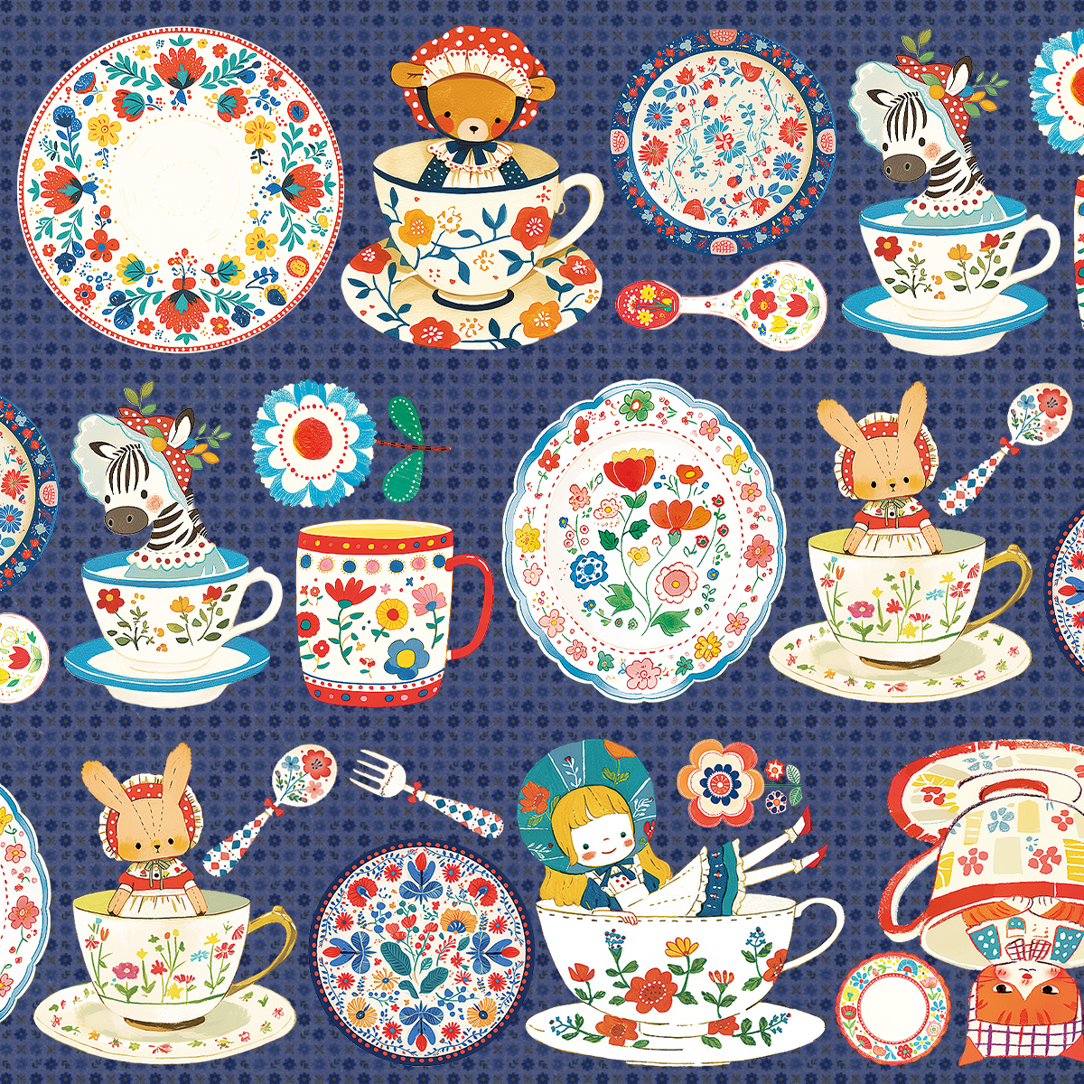 透け感無：PETテープ【5cm幅：東欧食器】 | デザインペーパー・スタンプ・リフィル販売 | mignon-toile